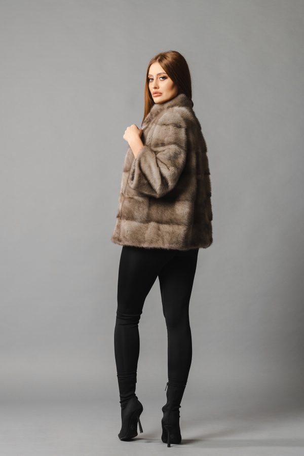 Jacheta Blana Naturala Vizon (Nurca) Brown - Amazonico